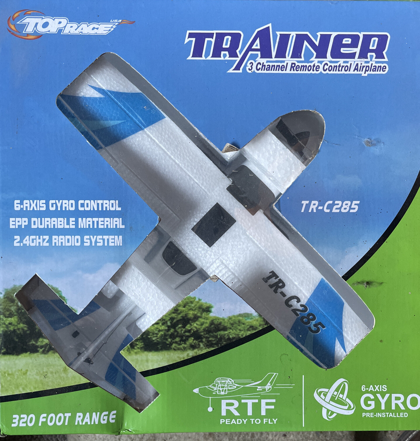 Top+Race+TR-C285G+RC+Plane+3-Channel+Remote+Control+Airplane+-+White ...
