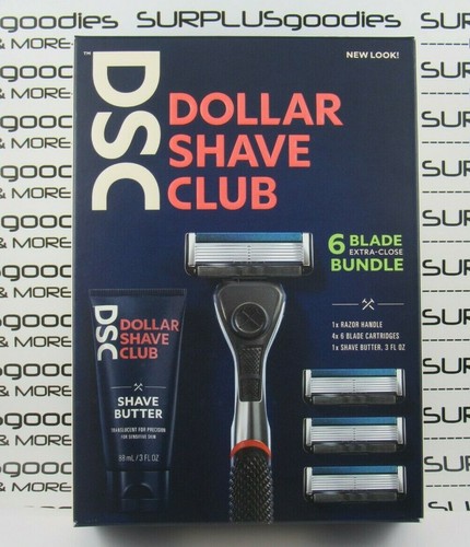 DSC DOLLAR SHAVE CLUB Razor 6-Blade Bundle Shave Butter 1 Handle & 4 ...