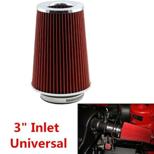 3" Inlet Car Long Ram Cold Air Intake Filter Cone Filter Performance ...