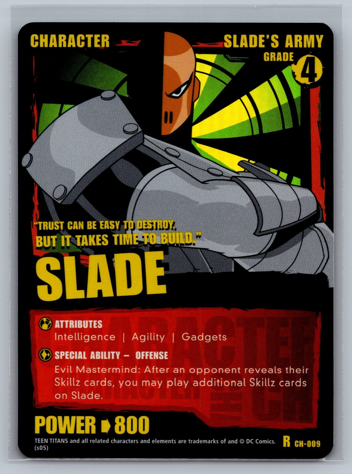 Teen Titans CCG Slade #CH-009 Rare Foil Card TCG | eBay