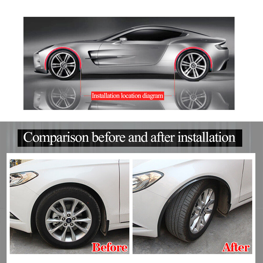 Car Wheel Fender Extension 2x 1.5m Moulding Flares Trim Strip Stick out ...