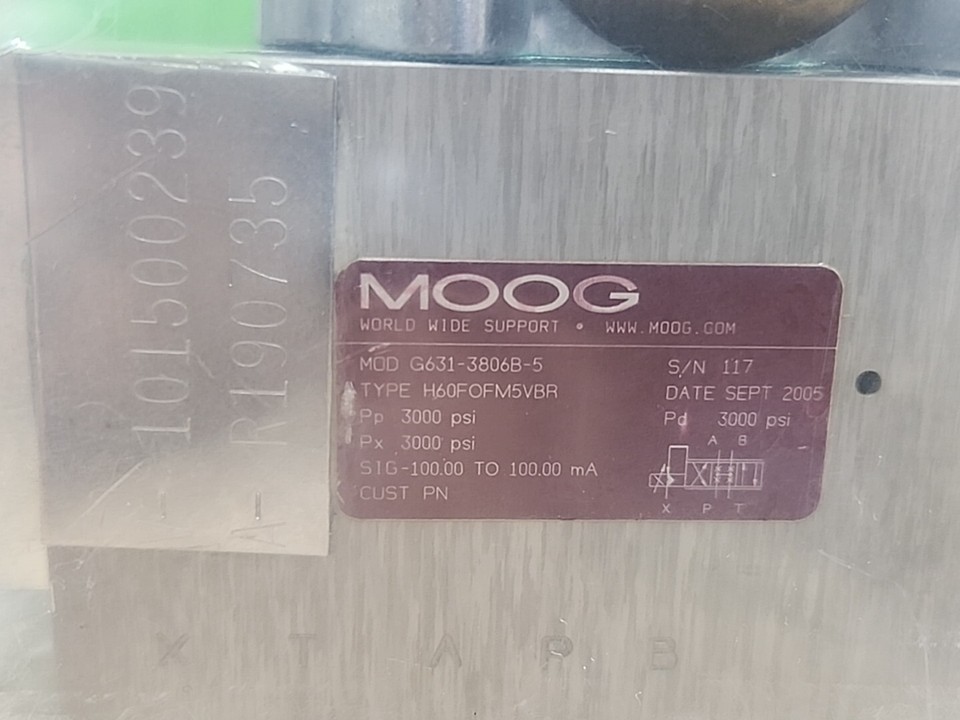*REPAIRED* MOOG G631-3806B-5 Hydraulic Servo Valve 3000Psi H60FOFM5VBR ...