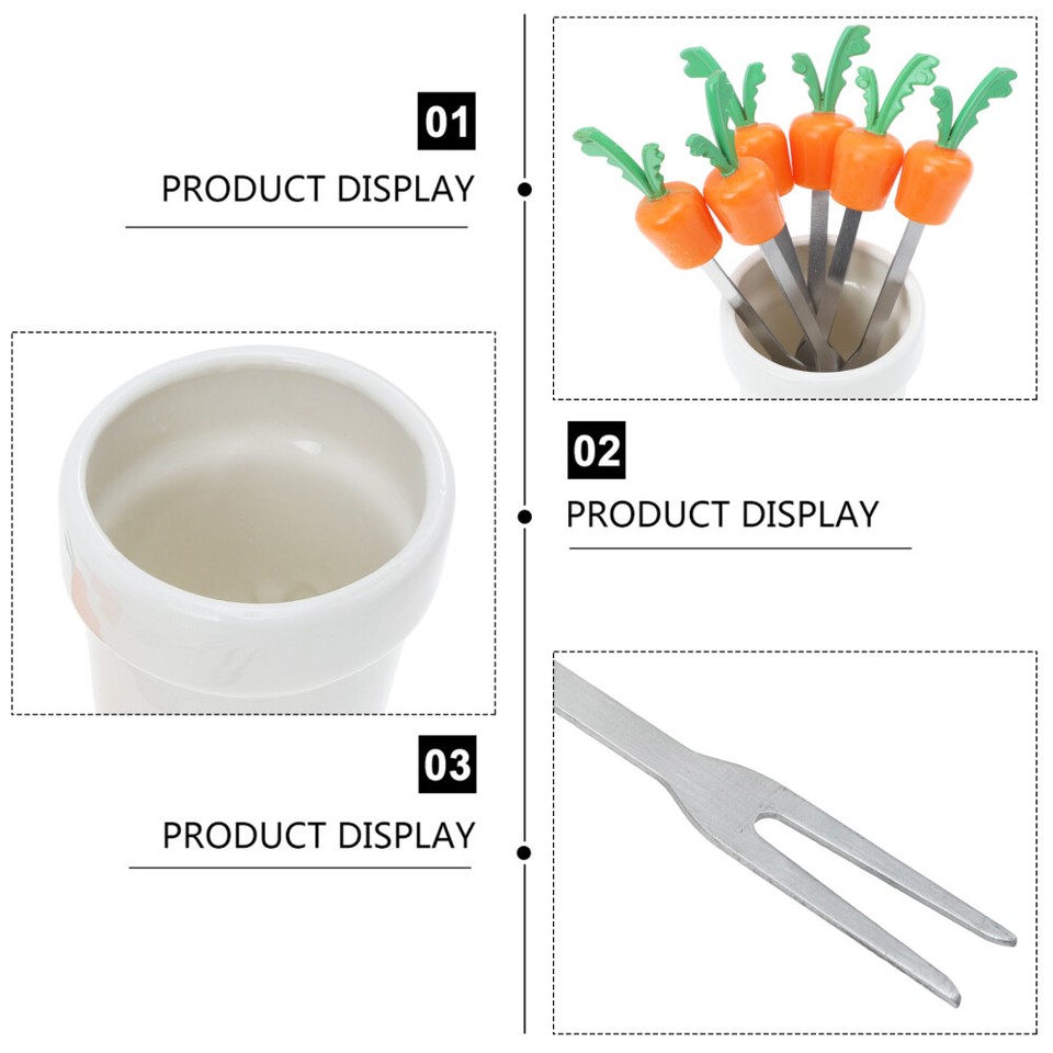 Stainless Steel Ceramics Fruit Fork Cocktail Forks Salad Appetizer ...