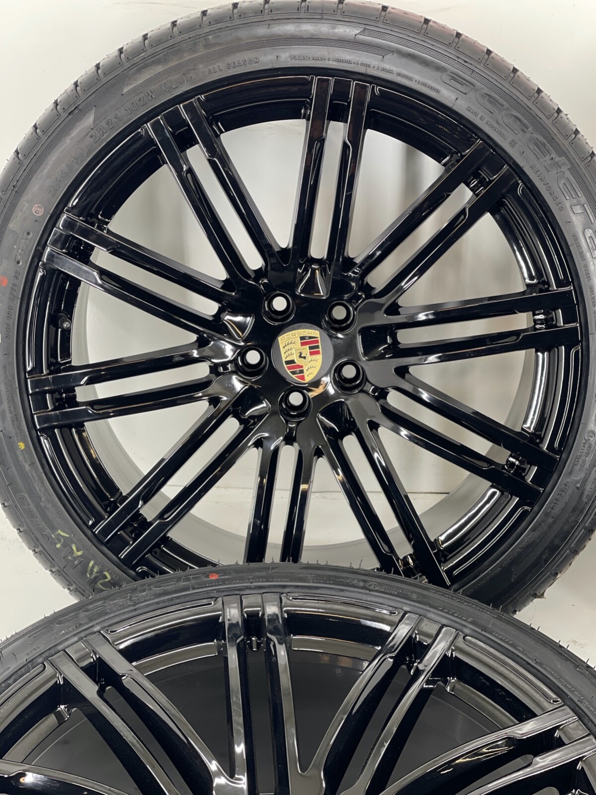 4 21" WHEELS RIMS TIRES FIT PORSCHE 112MM TURBO STYLE BLACK 5X112 ...