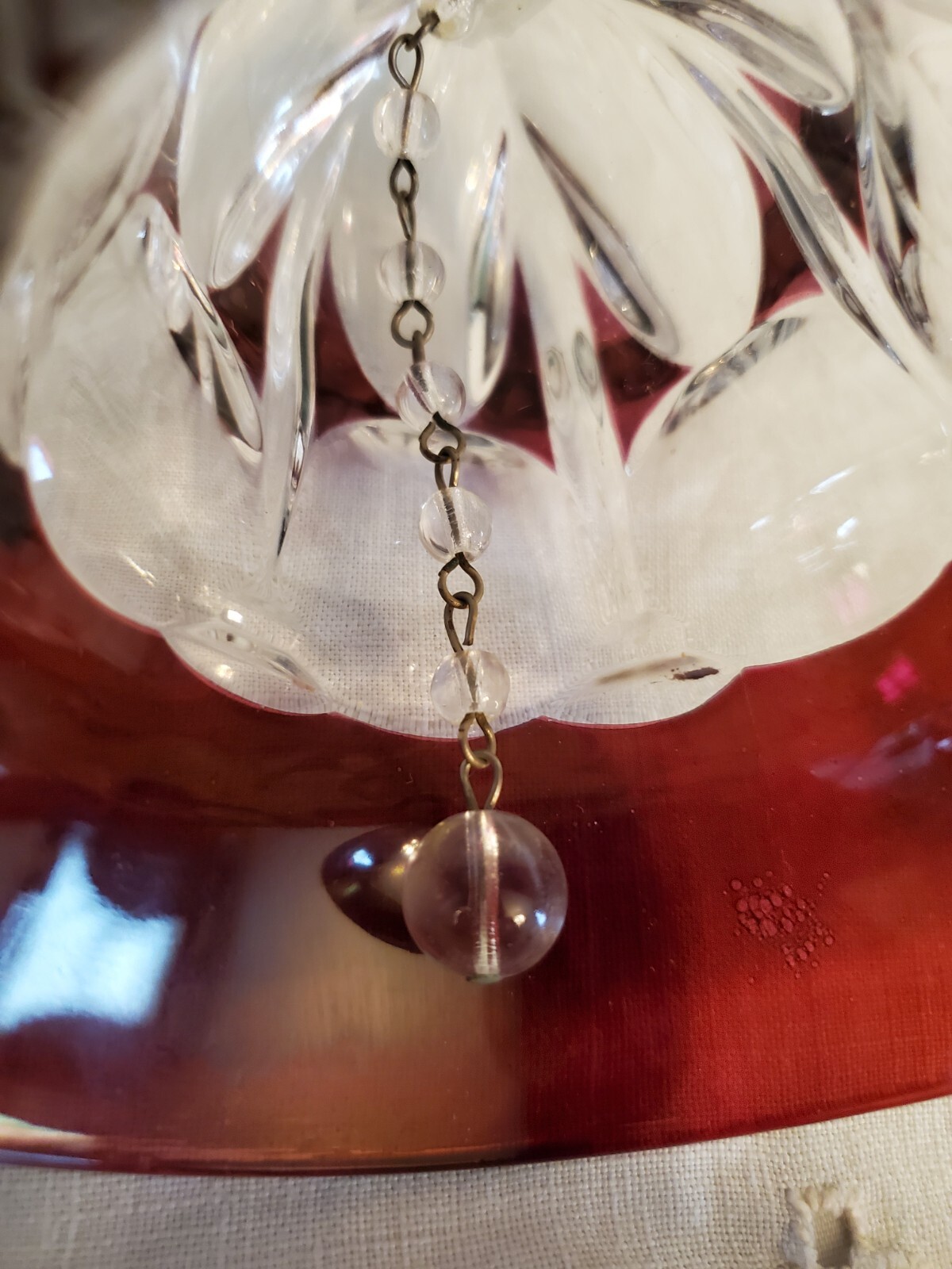 BLEIKRISTALL Vintage Lead Crystal Bell Ruby Red Hand Cut To Clear West ...