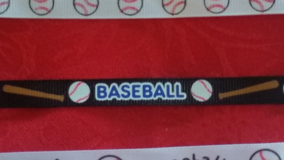 BASEBALL RIBBON - GROSGRAIN - SATIN - 7/8", 5/8", OR 3/8" SPORTS ...