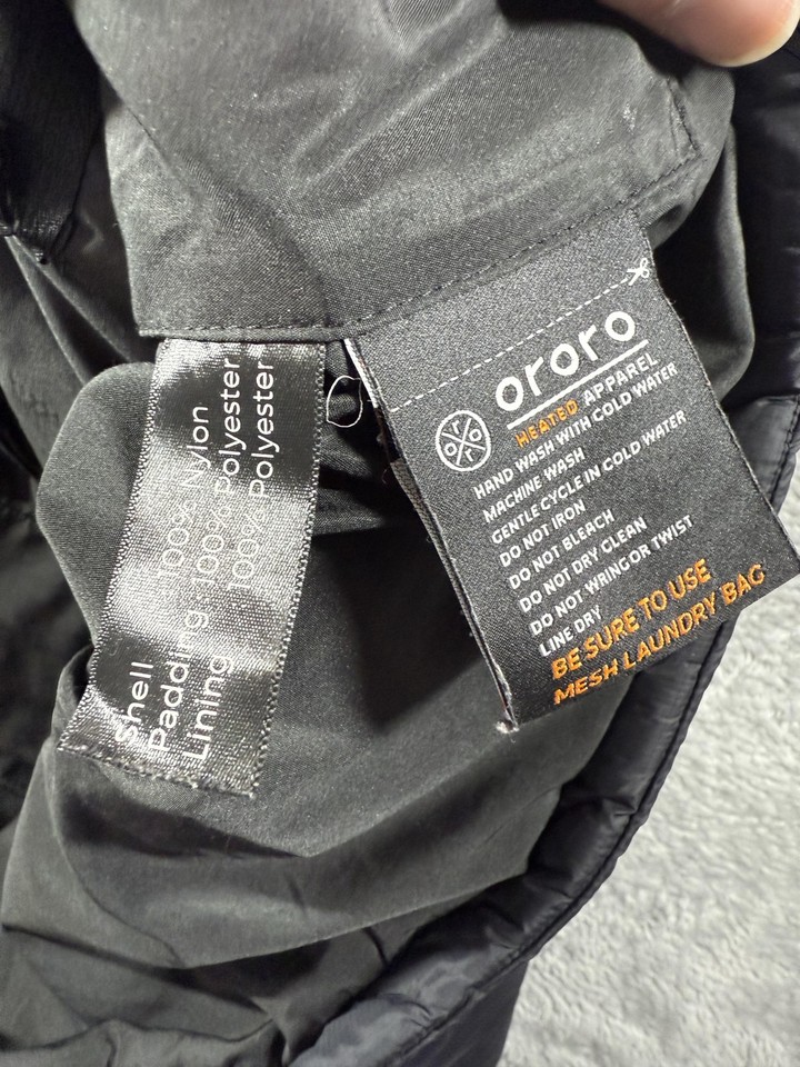 Ororo Heated Vest Mens Large Black Puffer Insulated Electric Outdoor ...