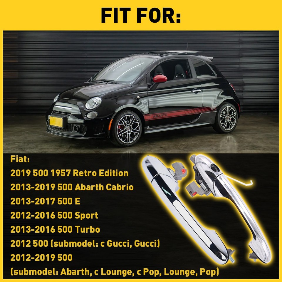 2X Front Panel Exterior LH+RH Door For Handle Fiat 2019 Retro 500 ...