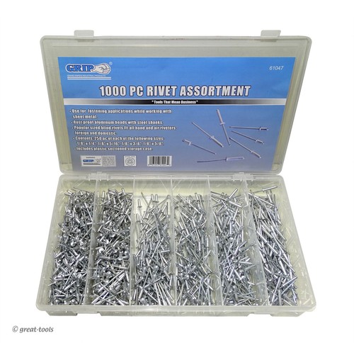 1000-PC RIVET ASSORTMENT KIT – pop rivets – sheet metal fasteners ...