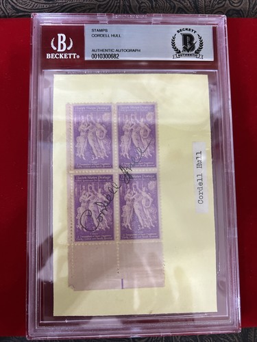 Stamp Authentic Autograph Cordell Hull Beckett Authentication Services ...