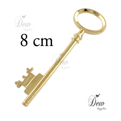 Vintage style Skeleton key charm large gold antique key pendant | eBay ...