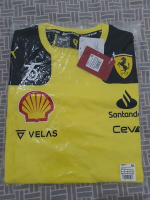 T Shirt Ferrari 75 Gialla Modena Monza 2022 Taglia M | eBay