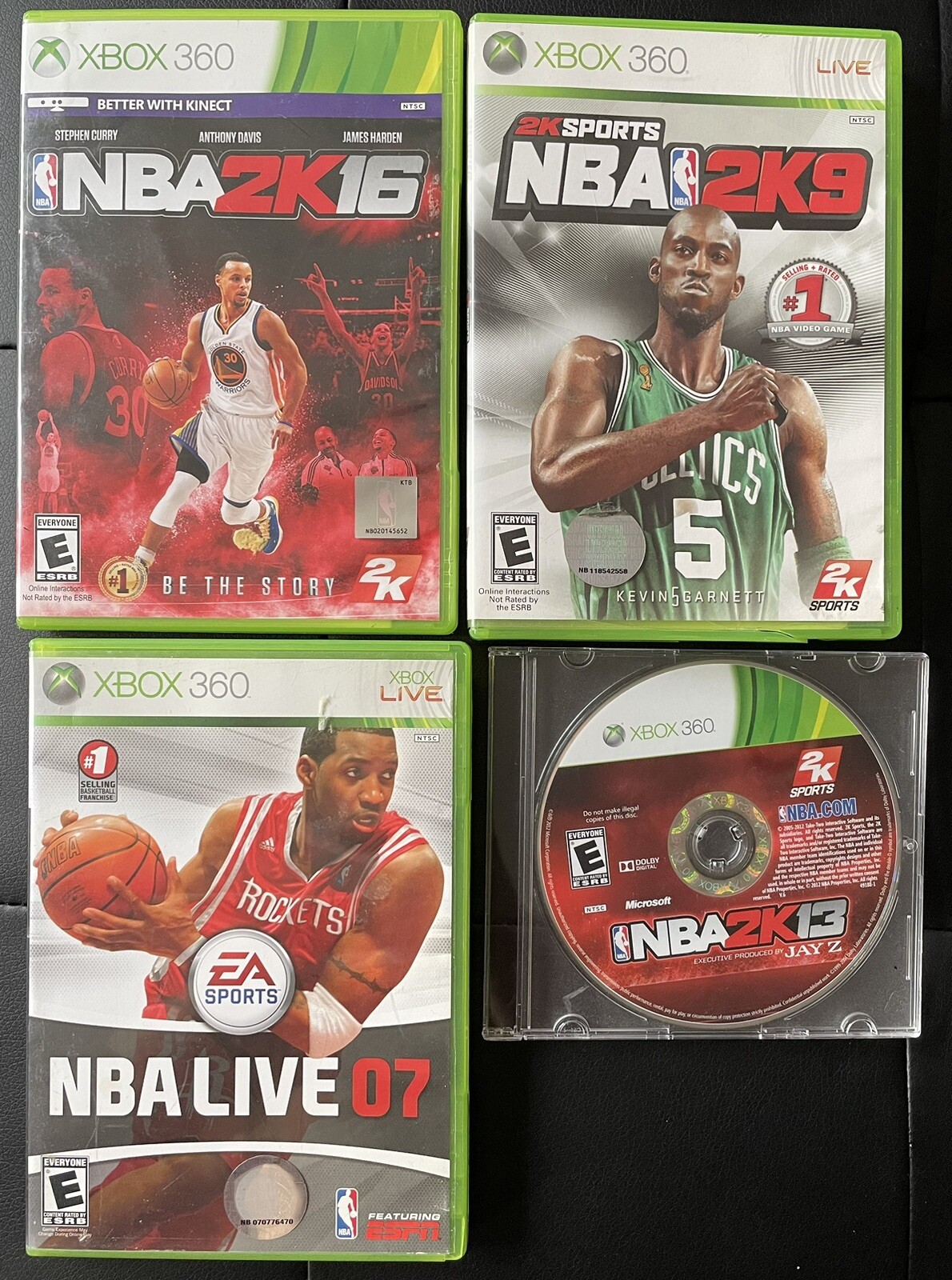NBA 2K16, NBA 2K13, NBA 2K9, NBA Live 07 - Xbox 360- 4 Game Bundle ...