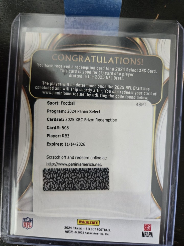 2024 NFL Panini Select XRC Quinshon Judkins RB3 Redemption Prizm Rookie ...