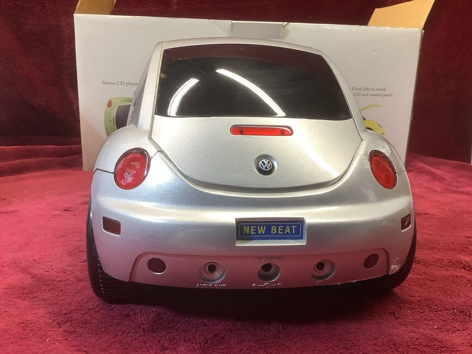 VW Volkswagen Beetle Bug CD Player/FM Radio Sharper Image Silver Works ...