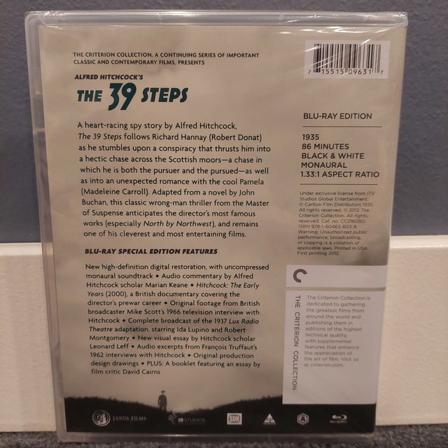 The 39 Steps (Criterion Collection) (Blu-ray, 1935) for sale online | eBay