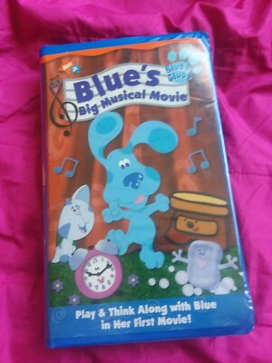 Blue's Clues - Blue's Big Musical Movie BLUE Clam Shell Case & Tape VHS ...