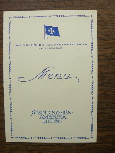 DFDS Scandinavian American Line SS United States Menu Card Music ...