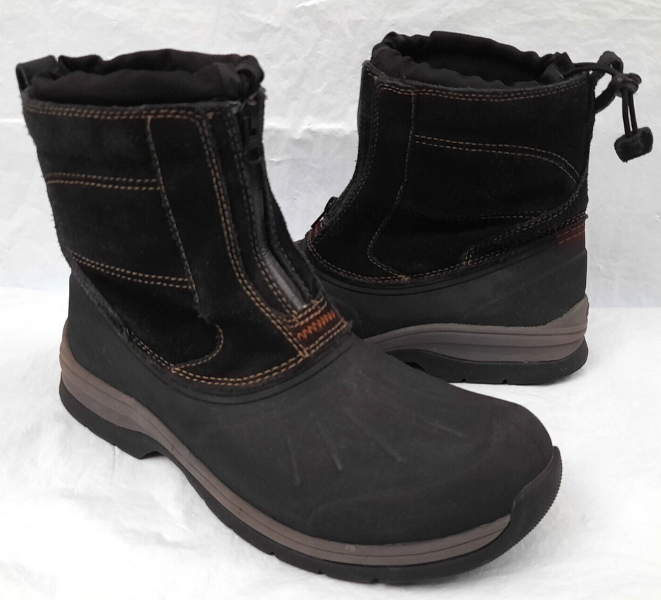 Clarks 1825 Men's Size 9M Front Zip Bungee Duck Boots Black | eBay