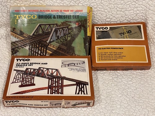TYCO HO Scale Train Vintage Bridge Sets & Power Pack 899 Transformer ...