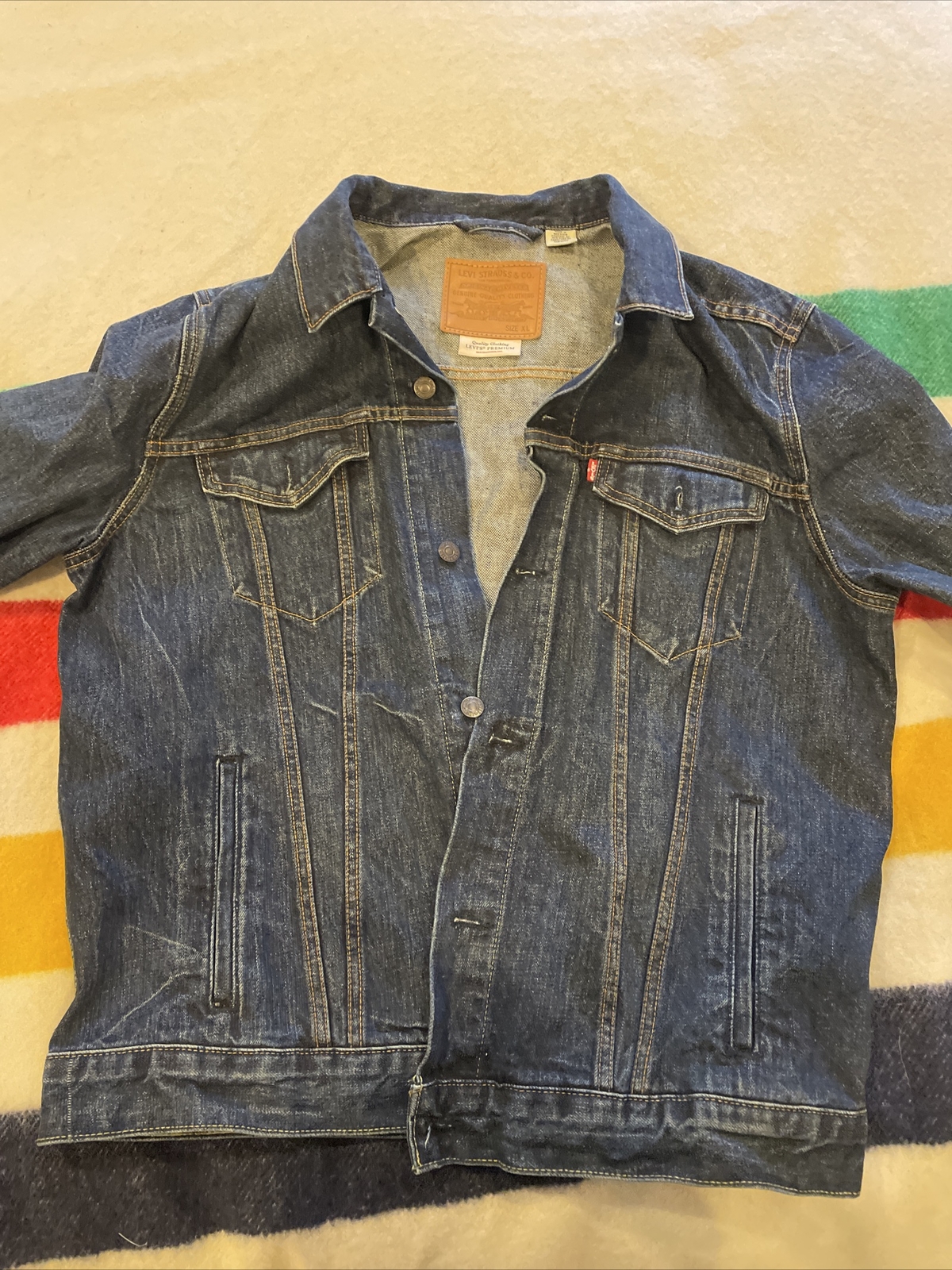 Men’s Levi’s Premium Denim Jacket Dark Blue XL Made I… - Gem