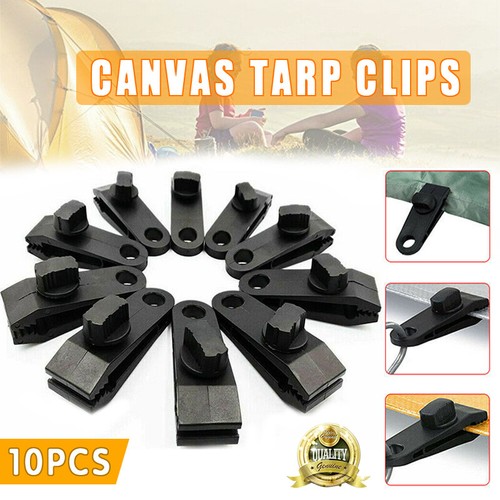 10PCS Awning Tarp Tent Clips Canvas Clamps Heavy Duty Camping Survival ...