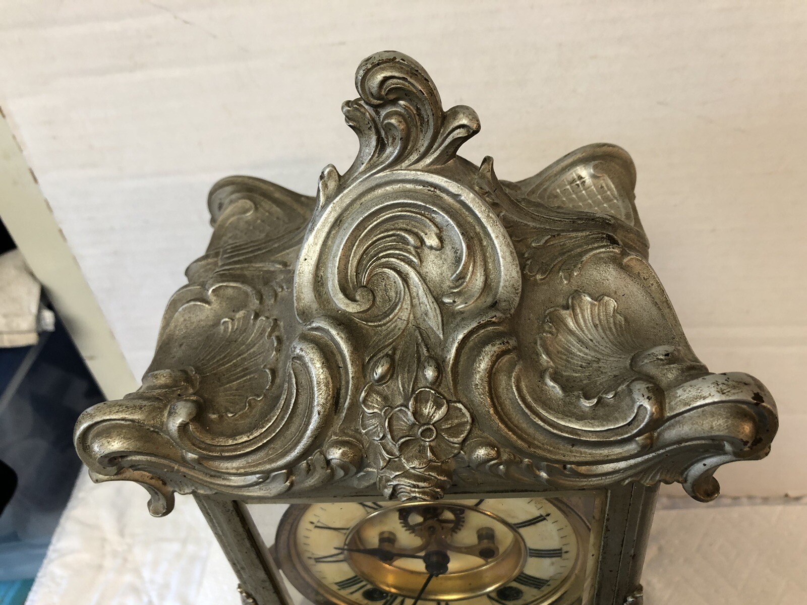 Antique Art Nouveau Ansonia Crystal Regulator Clock Time & Strike ...