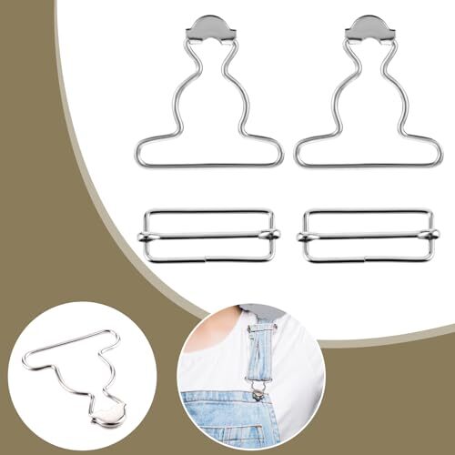 2PCS Jean Overalls Overall Buckles Adjustable Bib Clips No-Sew Button ...