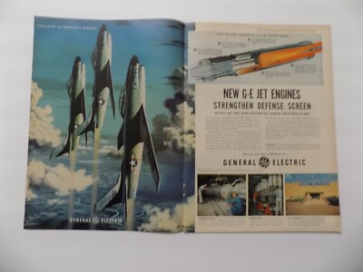 1952 LIFE PRINT AD NEW GE JET ENGINES AIR FORCE SABER | eBay