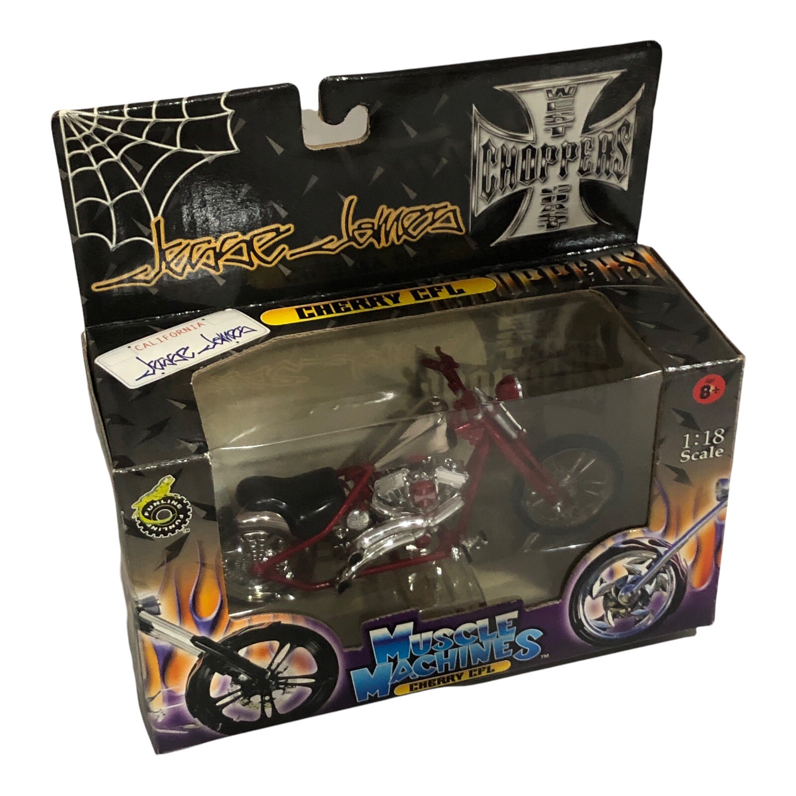 Jesse James 1:18th Scale CFL Cherry Springer Red Muscle Machines New in ...