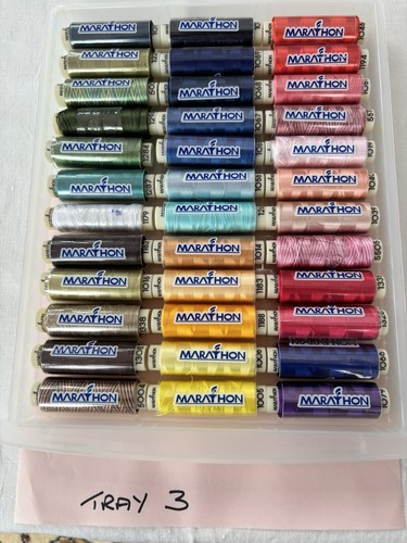 Marathon Embroidery Machine Threads. Set Of 36 X 200m Spools Assorted ...