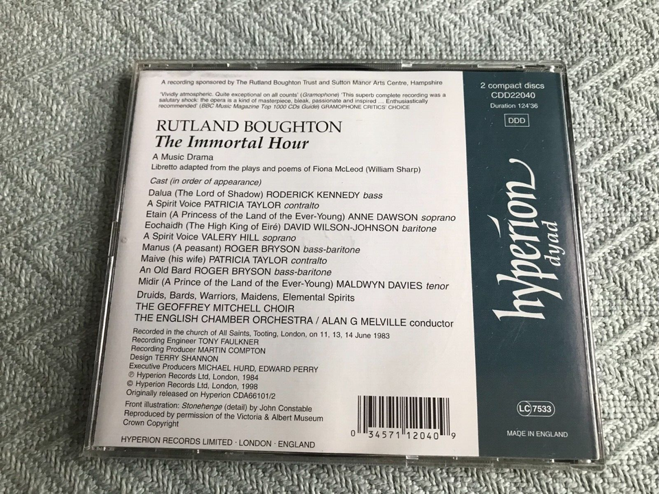 BOUGHTON: The Immortal Hour (CD, Nov-1998, 2 Discs, Hyperion ...