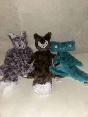 Slumberkins Lovey Snugglers Bundle Brown Fox Green Blue Hammerhead Grey ...