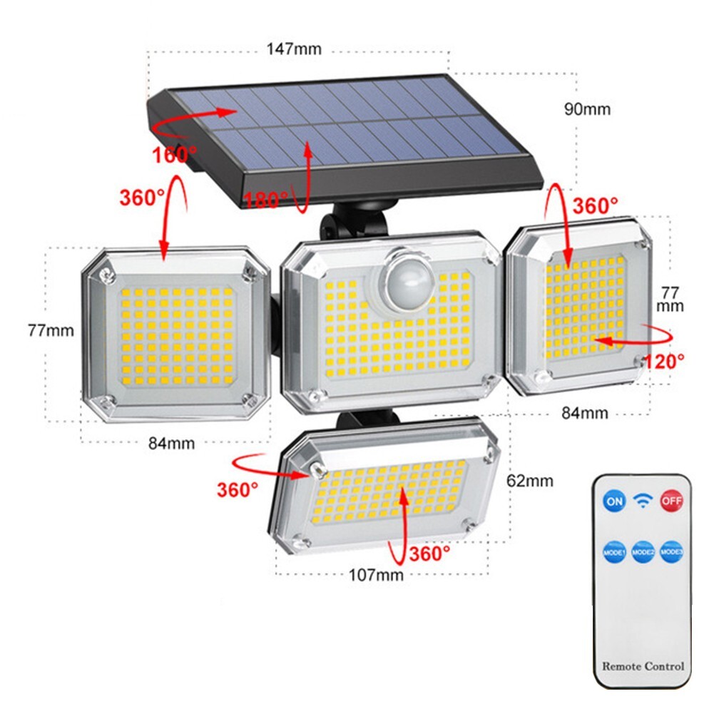 Reliable and Efficient 333 LED Solar Lights Outdoor Motion Sensor ...