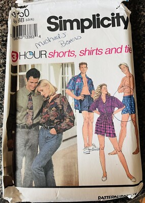 8150 Vintage Simplicity SEWING Pattern Misses Shorts Shirt Tie 3 Hour ...