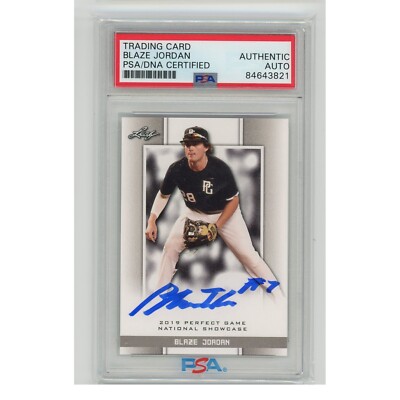 2020 Leaf Perfect Game #295 Blaze Jordan RC PSA DNA Auto autograph ...