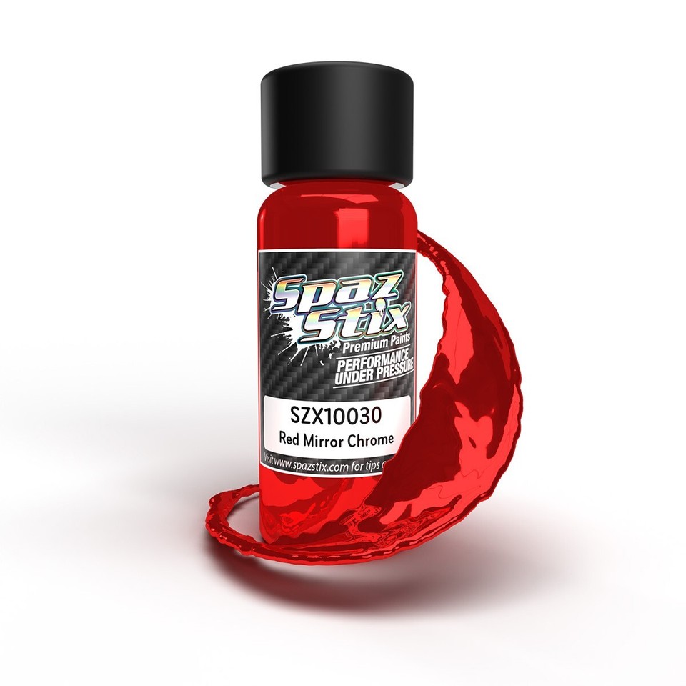 Spaz Stix 10030 (2oz Bottle )Red Mirror Chrome Airbrush Ready Paint ...