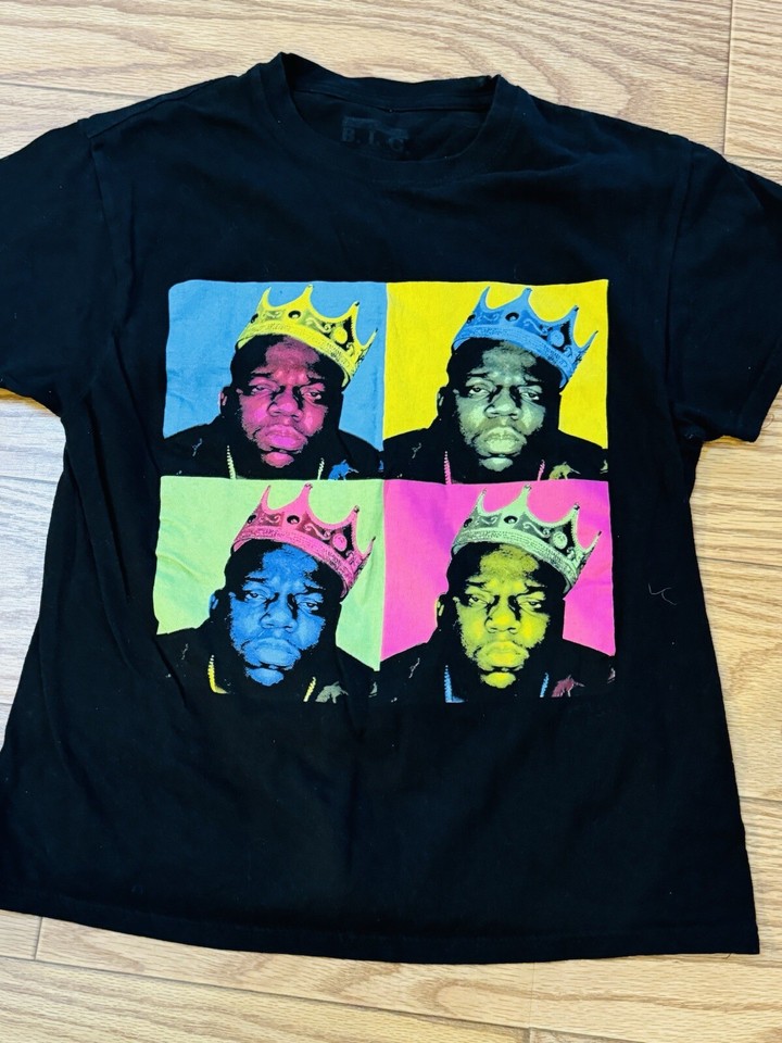 Mens The Notorious B.I.G. Bigge Big Poppa Black Vintage Rapper Retro T ...