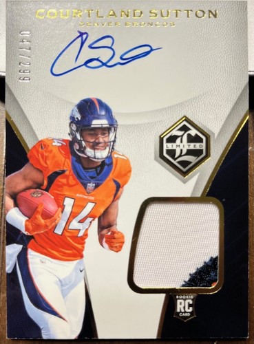 2018 LIMITED COURTLAND SUTTON RPA SP RC PATCH ON CARD AUTO 47/299 ...