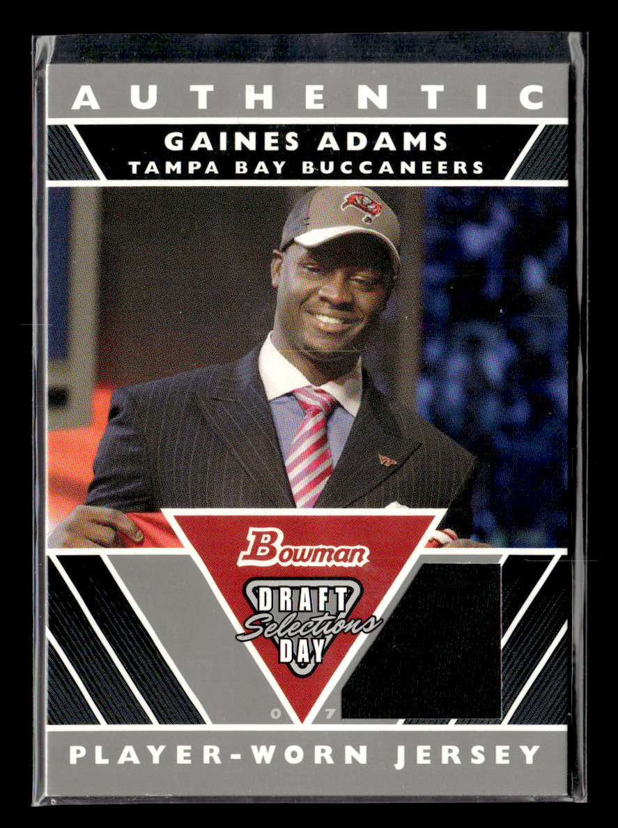 2007 Bowman #DJ-GA Gaines Adams Draft Day Selections Relics | eBay
