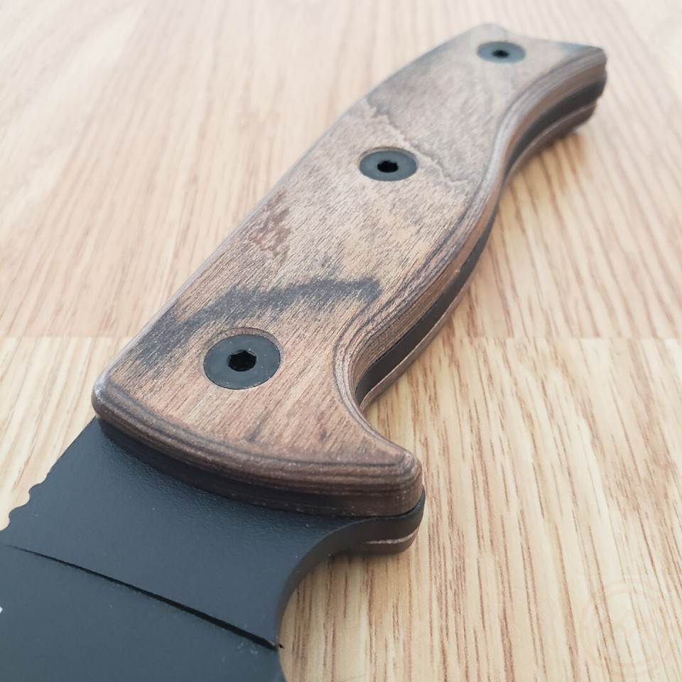 Ontario RAT-7 Adventurer Fixed Knife 7.25" Carbon Steel Full Blade Wood ...