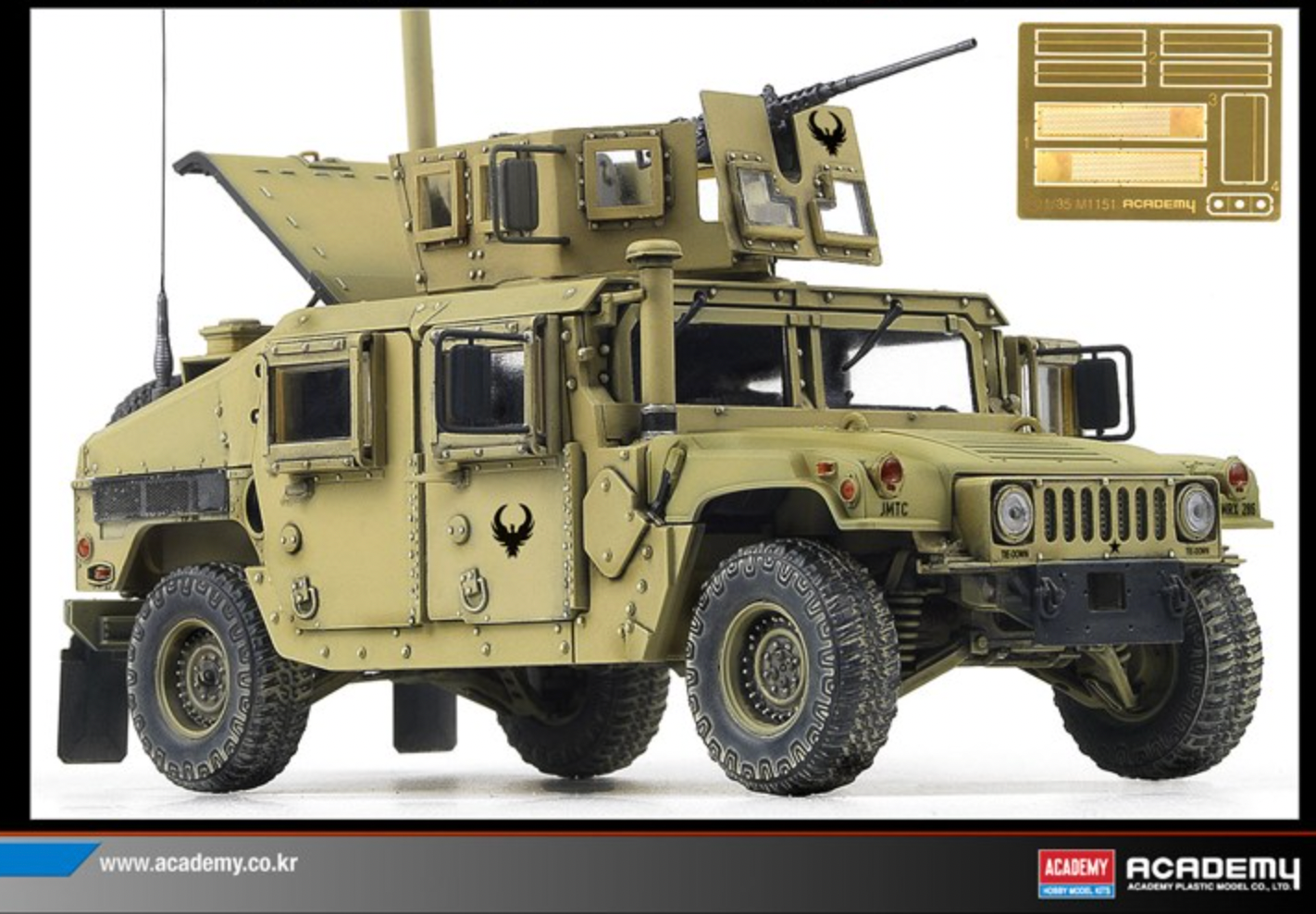 Academy 1/35 M1151 Enhanced Armament Carrier Humvee Car Plastic Model ...