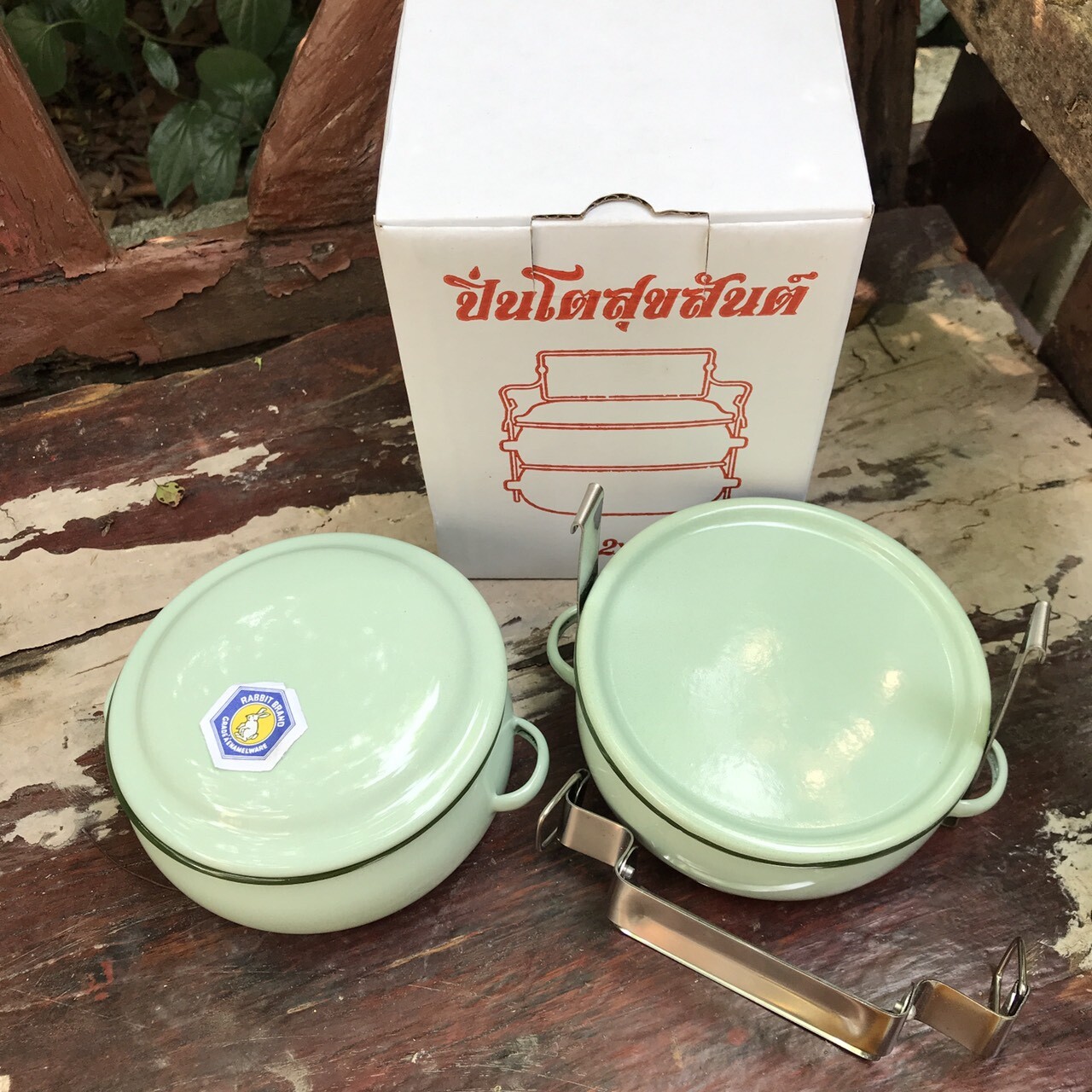 Thai Traditional Enamelware Tiffin Lunch Box Food Container Pinto Bento ...