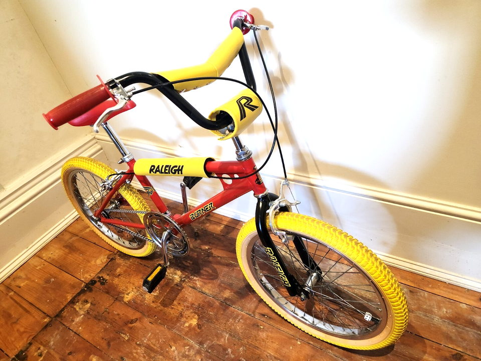 RALEIGH BURNER 80s RED YELLOW BMX BEAUTIFULLY RESTORED!! | eBay UK
