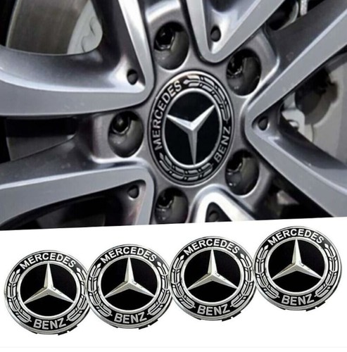 4PCS für Mercedes Benz Classic Black Wheel Rims Center Nabenkappen AMG ...