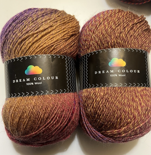Hobbii DREAM COLOUR Yarn Set of 2 COLOR 18 100% Wool 3.5 oz Soft & Cozy ...