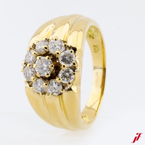 Anillo 750/18K Oro Amarillo 9 Diamantes Brillantes 1,00ct - Valor | eBay