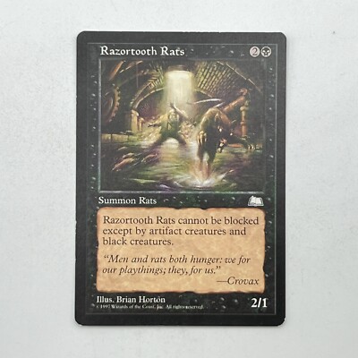Magic The Gathering MTG Razortooth Rats - Weatherlight - EX Authentic ...