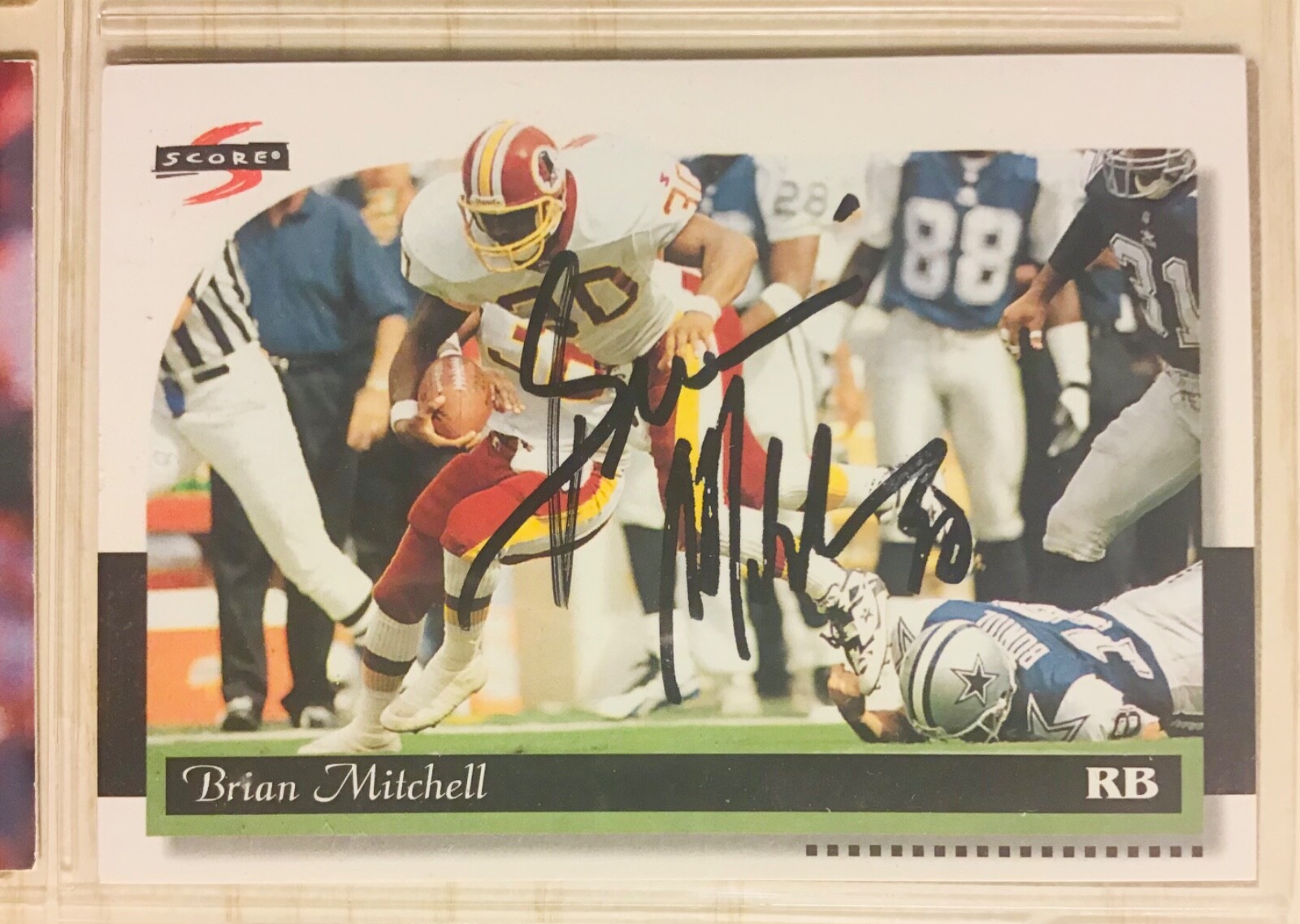 Washington Redskins BRIAN MITCHELL Autograph auto signed SCORE SB XXVI ...