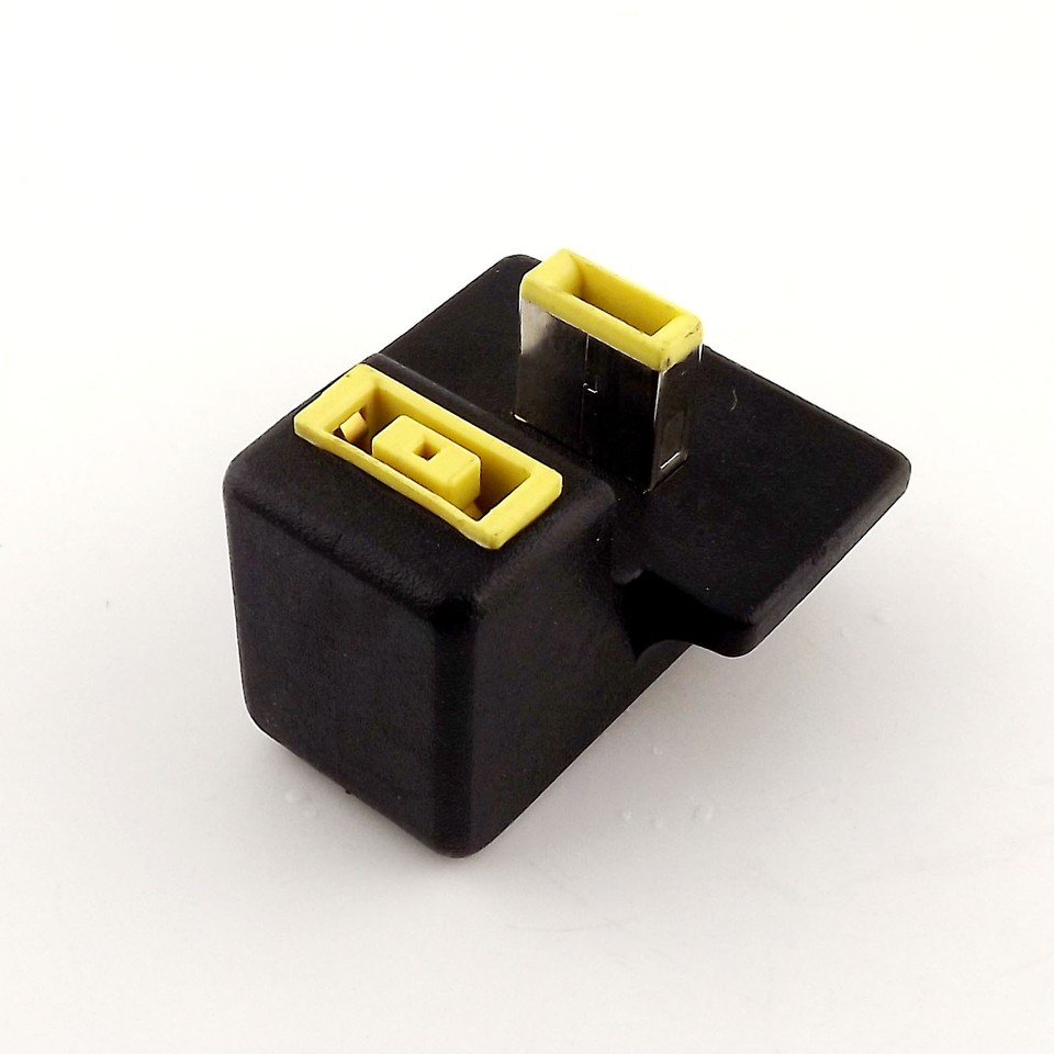 1x 180°Angled Rectangle Port Male to Female Charger Adapter For Lenovo ...